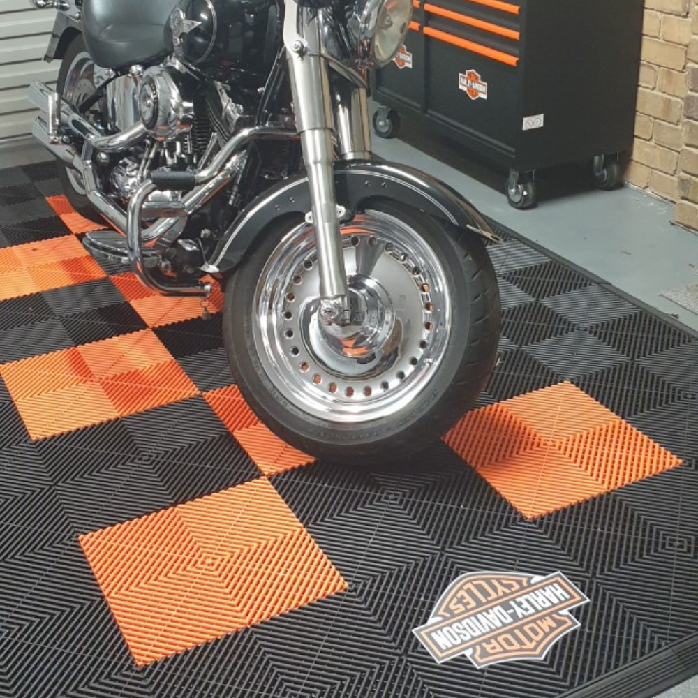 Orange Motorbike Pad | Motorcycle Floor Mats | Flexico