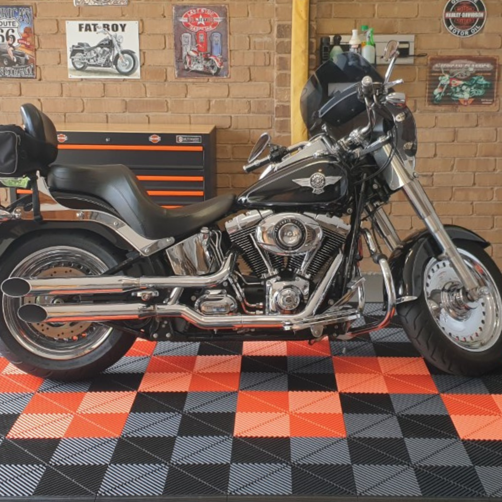 Orange Motorbike Pad | Motorcycle Floor Mats | Flexico