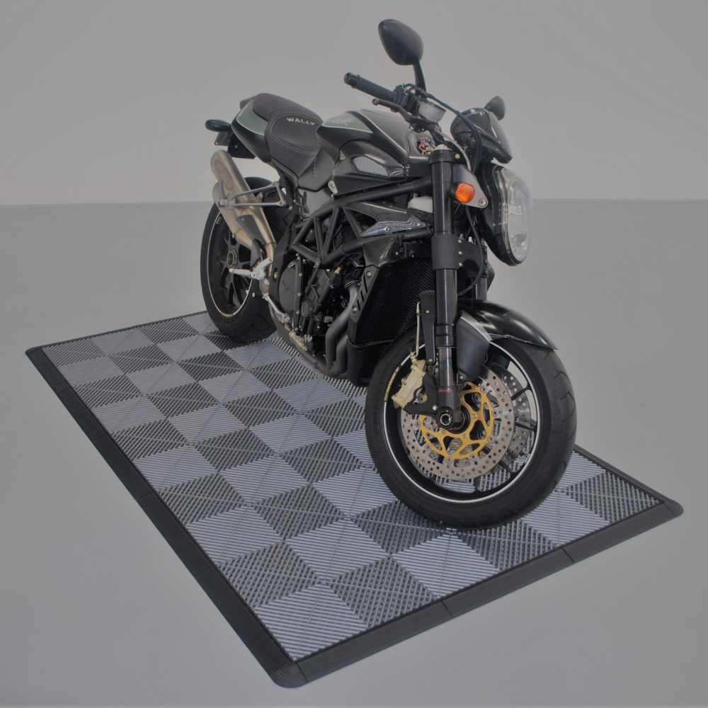 Slate Grey Motorbike Pad | Motorcycle Floor Mats | Flexico