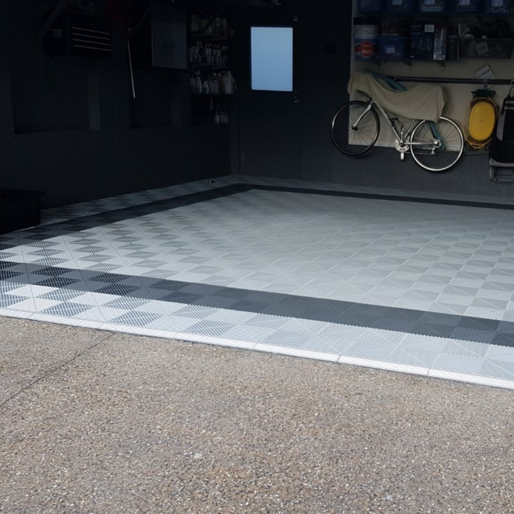Swisstrax Smoothtrax Pearl Silver | Garage Floor Tiles | Flexico