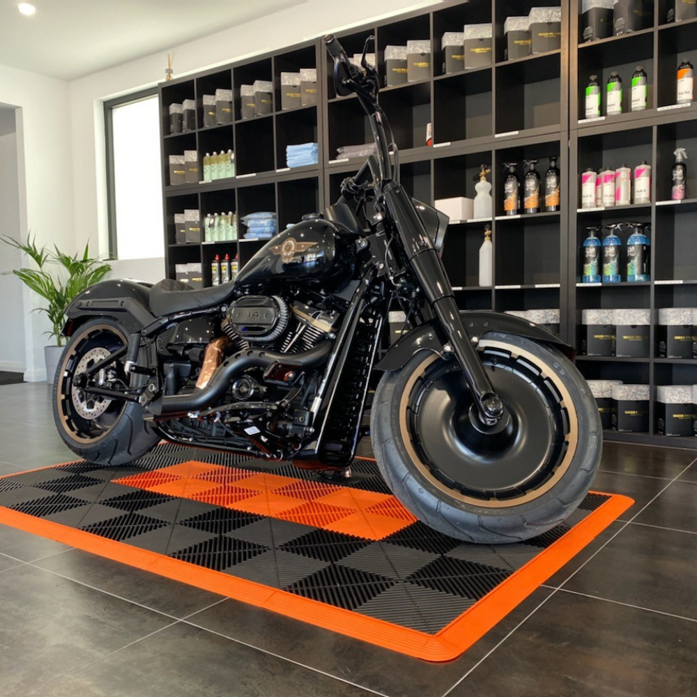Orange Motorbike Pad | Motorcycle Floor Mats | Flexico