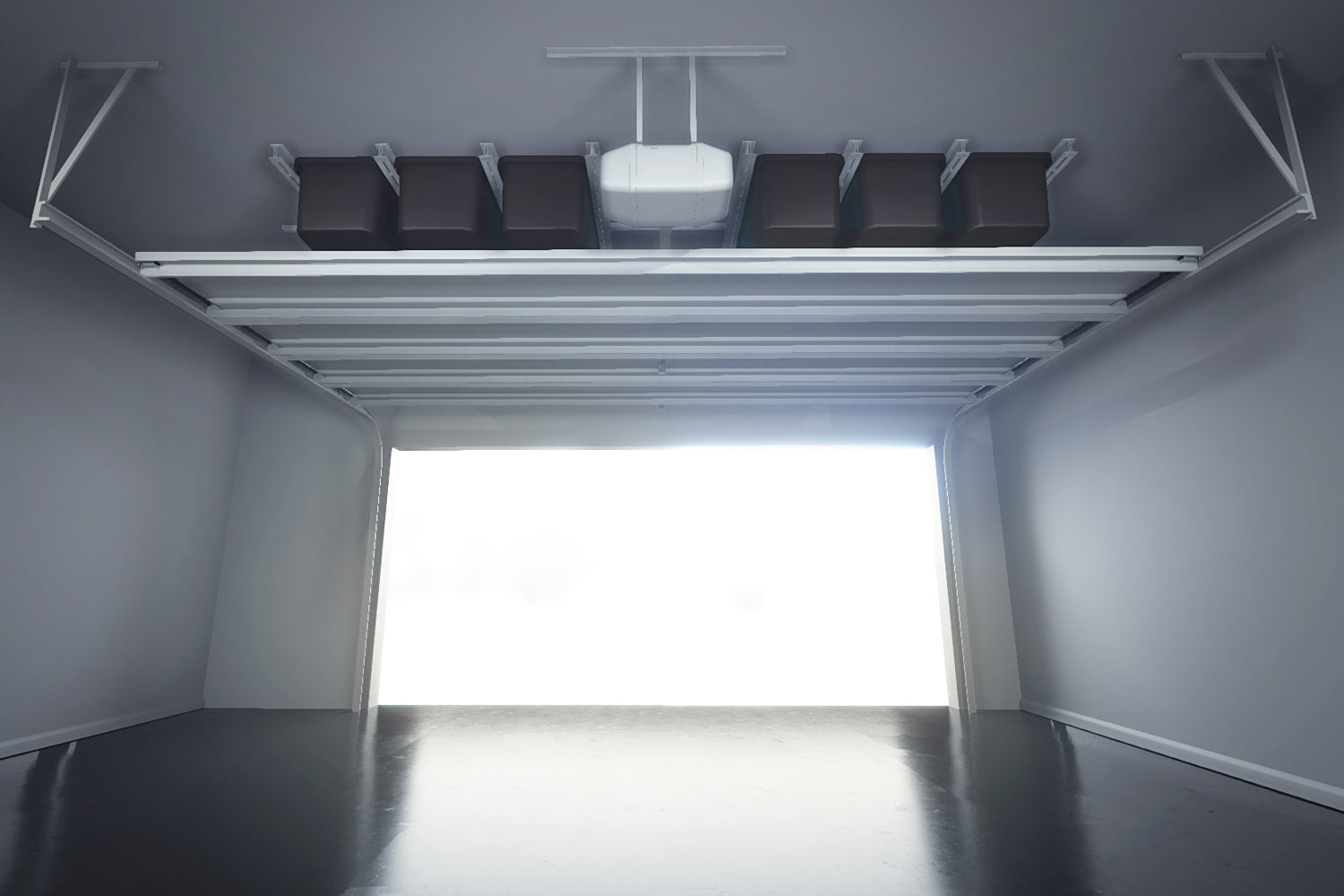 Garage Ceiling Storage Rails | Garage Storage Bins | Flexico